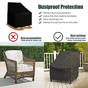 Gicov Patio Chair Cover for Outdoor Furniture Waterproof Heavy Duty Lawn 2 Pack Patio Furniture Cover Lounge Deep Seat Cover UV Resistant All Weather Protection for Garden Furniture