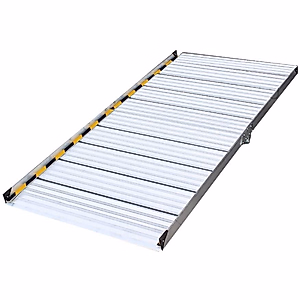 Threshold Ramp, Curb ramp Door Ramp, Portable Ways Ramps, Stairs Wheelchair Threshold Ramps, 5.5ft/6.5ft Long Foldable Aluminum Home Doorways Steps, Extra Wide Loading 300kg ( Size : 1.98m(6.5ft) )