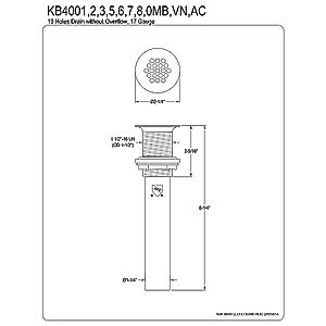 Kingston Brass KB4002 Fauceture 19 Hole Grid Drain for Vessel Sink , Polished Brass