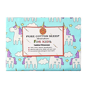 IBraFashion Toddler Pillowcases for Girls 14x19 for 13x18, 12x16 Pillow 100% Cotton Cute Princess Unicorn Printings Set of 2