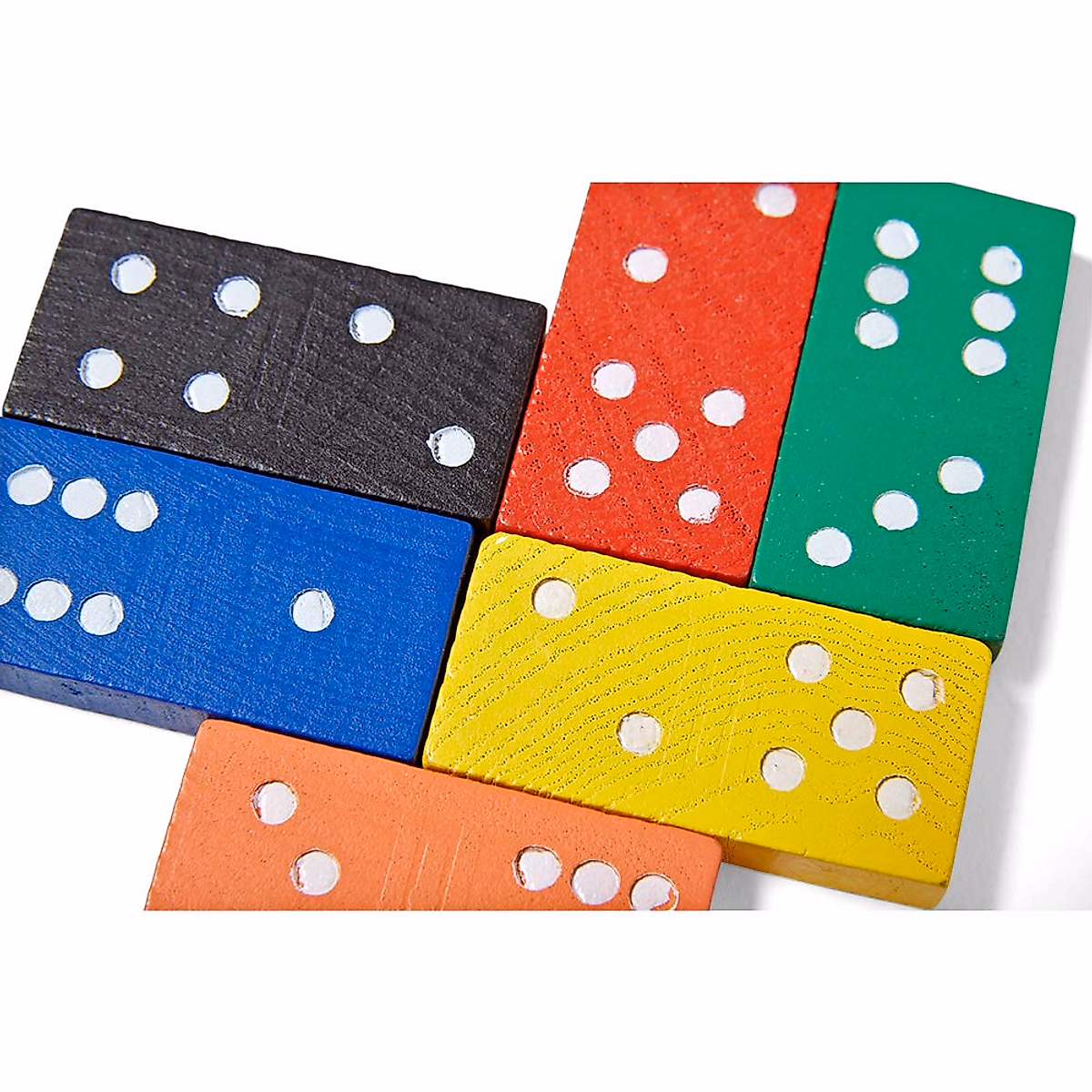 hand2mind Wooden Dominoes Set for Kids, Double Six Dominoes for Toppling, Bulk Domino Blocks, Montessori Math Manipulatives, Kids Dominoes Classroom Set, Kindergarten Learning Games (6 Sets of 28)