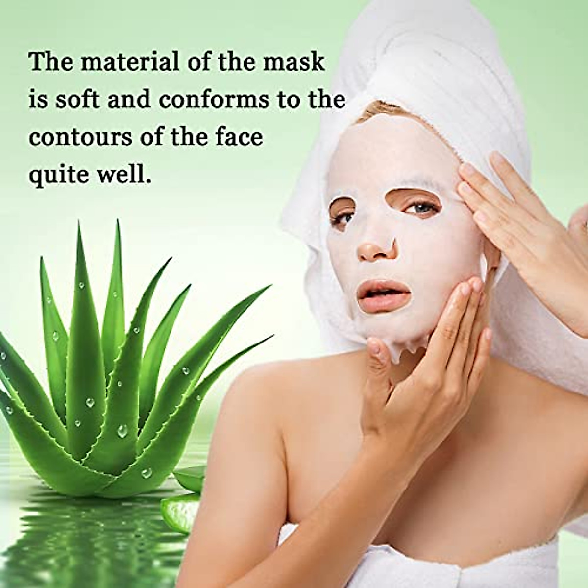 Aloe Vera Soothing Mask Hydrating Face Masks Skincare Moisturizing Facial Sheet Mask Skin care for Dry, Oily, Sensitive Skin Face Mask for Acne, Sun Care, Calming, 25ml/0.88oz, Pack of 10