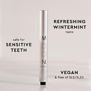 MOON Platinum Teeth Whitening Pen, Whitens Teeth Fast, Gentle on Sensitive Teeth, 30+ Uses, Vegan, Mint Flavor