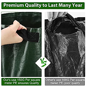 JJGoo Potato Grow Bags, 4 Pack 10 Gallon with Flap and Handles Planter Pots for Onion, Fruits, Tomato, Carrot - Green