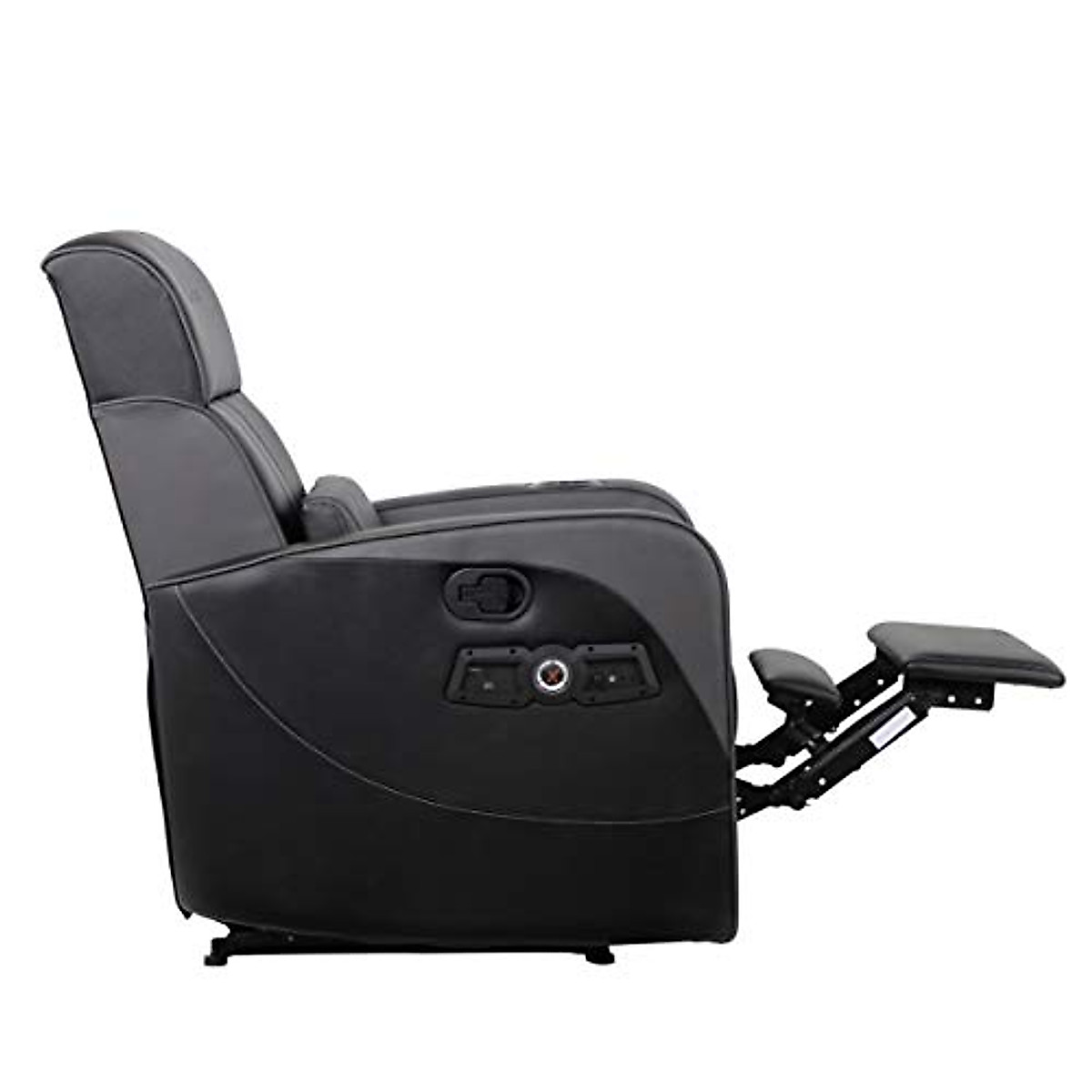 X Rocker Gamma Recliner Gaming Chair, 2.1 Bluetooth Audio System, Headrest Mounted Speakers, Built-in Footrest and Cupholder, 718001, 34.84" x 39.37" x 30.31", Black
