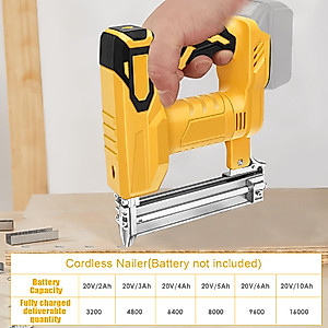 Cordless 18 Gauge Brad Nailer for Dewalt 20V Max Battery, 2 in 1 Electric Stapler Nailer with 500 Nails and 500 Staples, Dual Protection Design, for Home Improvement, Woodworking (No Battery)