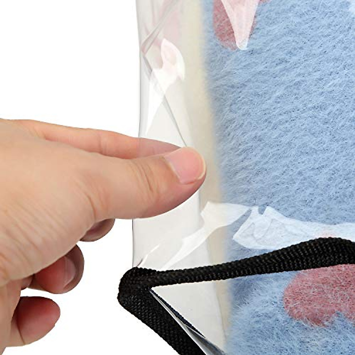 Fasmov 4 Pack Clear Clothes Storage Bag Organizer with Reinforced Handle, Closet Organizer Vinyl Bag for Bedding, Linen, Blankets, Duvet Covers, Comforters, Clothes & Toys