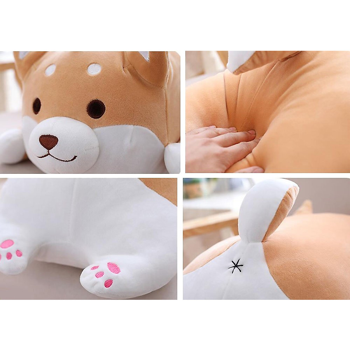 MISS TUTU Shiba Inu Dog Super Soft Plush Throw Pillow Lifelike Animal Pillows Plush Toy