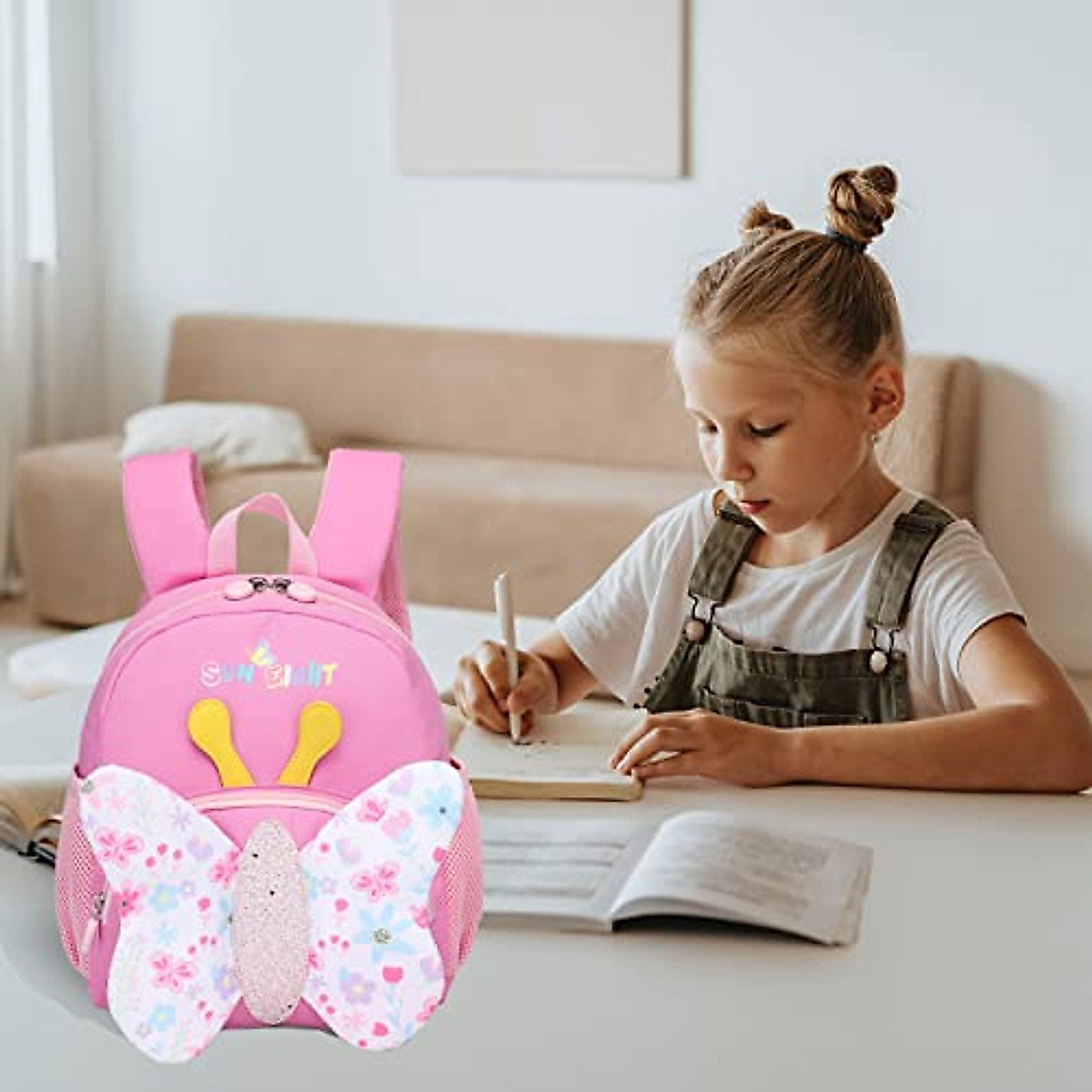 DNSHAN 3D Animal Toddler Bag Girls Boys, Preschool Kindergarten Daycare Nursary Travel Mini Toddler Bookbag with Anti-Lost Safety Rope,School Bag for Baby Girl Boy 2-4 Years