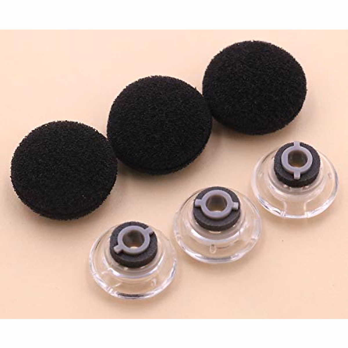 Eartip Kit Replacement for Plantronics Voyager Legend Bluetooth Headset, Medium Size Earbuds Ear Gels Tips and Foam for Voyager Legend / 5200 Earphone [ 3 Pack ] (Medium Clear)