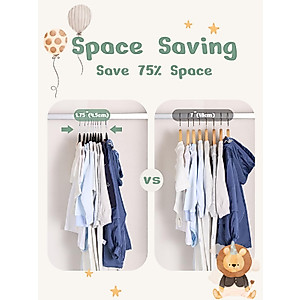 HOUSE DAY Velvet Baby Hangers 50 Pack, Premium Children's Hangers for Baby, Infant & Toddler Clothes, Durable Non Slip Baby Felt Hangers Black, 11 Inch Baby Hangers for Closet, Ideal for Everyday Use