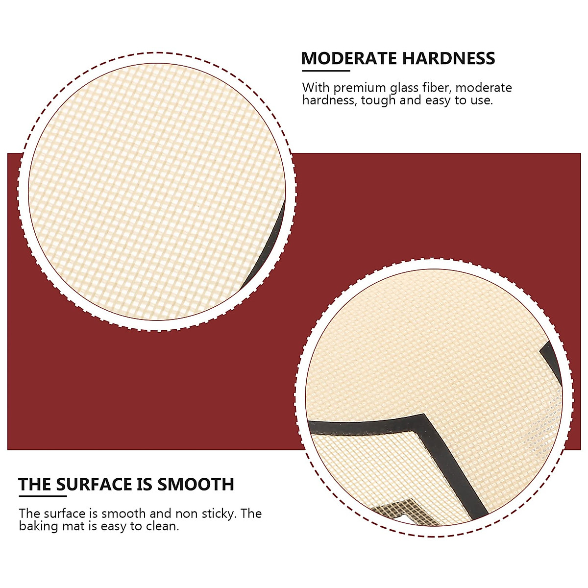 Cabilock Kitchen Mats Baking Mat for Oven Bread Baking Glass Fiber Bread Baking Mat Handle Dough Transfer Mat Bread Sling Replace Parchment Paper (Brown) Sourdough Bread