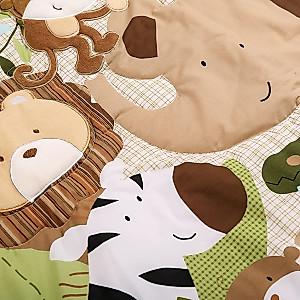 Brandream Fun Forest Lion Elephant Crib Bedding Sets for Baby Boys | 3 Piece Jungle Nursery Set