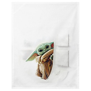 Bioworld The Mandalorian Grogu Peeking White Dish Towel