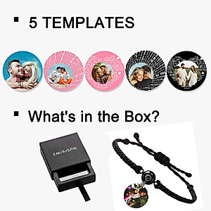 EMIRISTIC Personalized Photo Bracelet With Picture Inside - Handmade Free Size Custom Picture Bracelet for Men - Valentine's Day Birthday Any Special Day Gifts