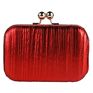 Women's Clutch Bag Chic Handbag Shoulder Bag Solid Color Purse Shine Evening Bag
