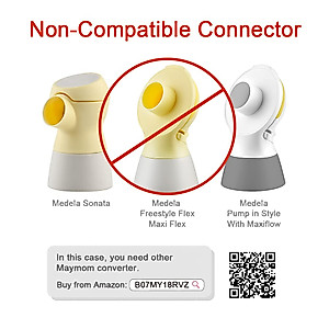 Maymom Conversion Kit Compatible with Medela Breast Pumps (Selected) to be Compatible with Avent Classic Bottles, Avant Natural PP Bottle and speCtra Wide-mouth Bottles Thread Changer; w Sealing Rings