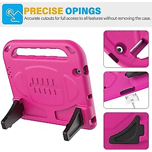 BMOUO Kids Case for iPad 2nd 3rd 4th Generation, iPad 2 3 4 Case - Built-in Screen Protector, Shockproof Convertible Handle Stand Friendly Kids Case for 9.7” iPad 2nd 3rd 4th Generation - Rose