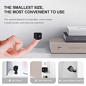 AOBOCAM Spy Camera WiFi Hidden Camera 4K HD Mini Spy Cam for Home Security Easy to Use Wireless Indoor Smallest Camera with Motion Detection Night Vision