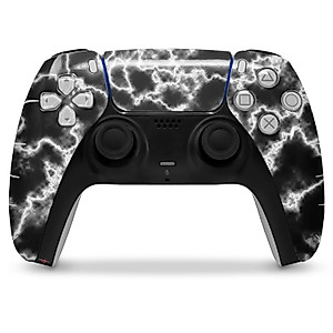 WraptorSkinz Skin Wrap compatible with Sony PS5 DualSense Controller Electrify White (CONTROLLER NOT INCLUDED)