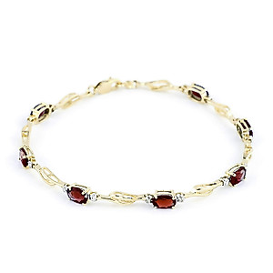 Galaxy Gold GG 3.39 CTW 14k Solid Gold Tennis Bracelet Garnet Diamond