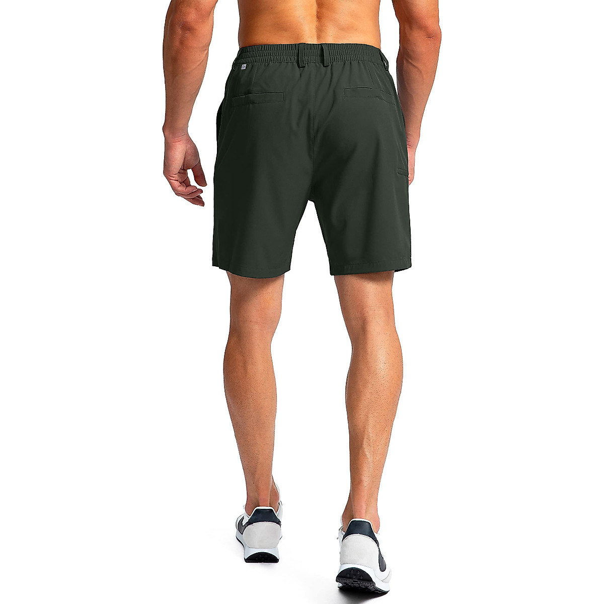 Pinkbomb Men's Golf Shorts with 6 Pockets Stretch Quick Dry Hiking Work Dress Shorts for Men (Army Green, Medium)