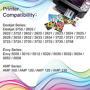 Ubinki Remanufactured 65xl Ink Cartridges Replacement for HP 65XL 65 Ink to use with Envy 5055 5052 5058 DeskJet 3755 2655 3720 3722 3723 3752 3758 2652 2624 Printer High Yield (1 Black 1 Tri-Color)