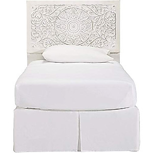 Signature Design By Ashley Paxberry Twin Boho Headboard, Distressed White