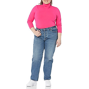 Amazon Essentials Women's Long-Sleeve Turtleneck (Available in Plus Size), Hot Pink, Medium