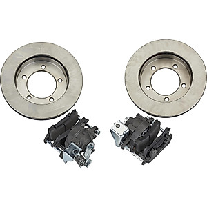 Speedway Motors Rear End Disc Brake Conversion Kit, Includes Single Piston Calipers, E-Brake Cables, D154 Pads, Rubber Hoses, Caliper Brackets, Fits 9 Inch Ford Truck