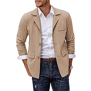 COOFANDY Men's Cotton Linen Shirt Jacket Casual Sport Coats Lightweight Suit Blazer Jackets