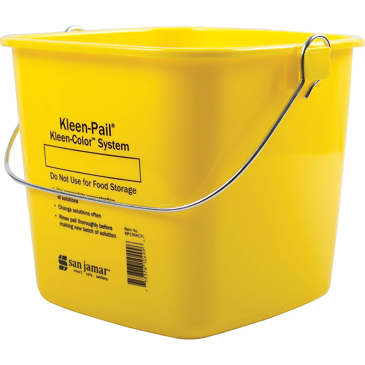 San Jamar Kleen-Pail® Plastic Cleaning Bucket 6 Quarts Yellow