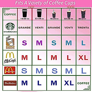 Cicilemo 3Pack Iced Coffee Sleeve for Cold Drinks Reusable Neoprene Insulator Holder for Cups -Tall/Grande, Venti, Trenta, Dunkin Donuts, McDonalds, Mccafe Coffee,Black