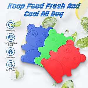 Cerbonny Lunch Box Ice Packs, 4-Piece Set, Adorable Fun Shapes, Slim Lightweight, Long Lasting, Safe Non-Toxic Plastic, Easy Clean, Quality Guaranteed