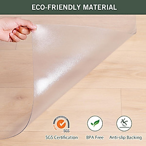 tixpol Area Rug for Living Room, 6'x9' Clear Area Rug for Dining Room, Protector Floor Mat for Home Office Laundry Dining Area, Non-Slip Waterproof Vinyl Area Rug for Kids Pet (Clear)