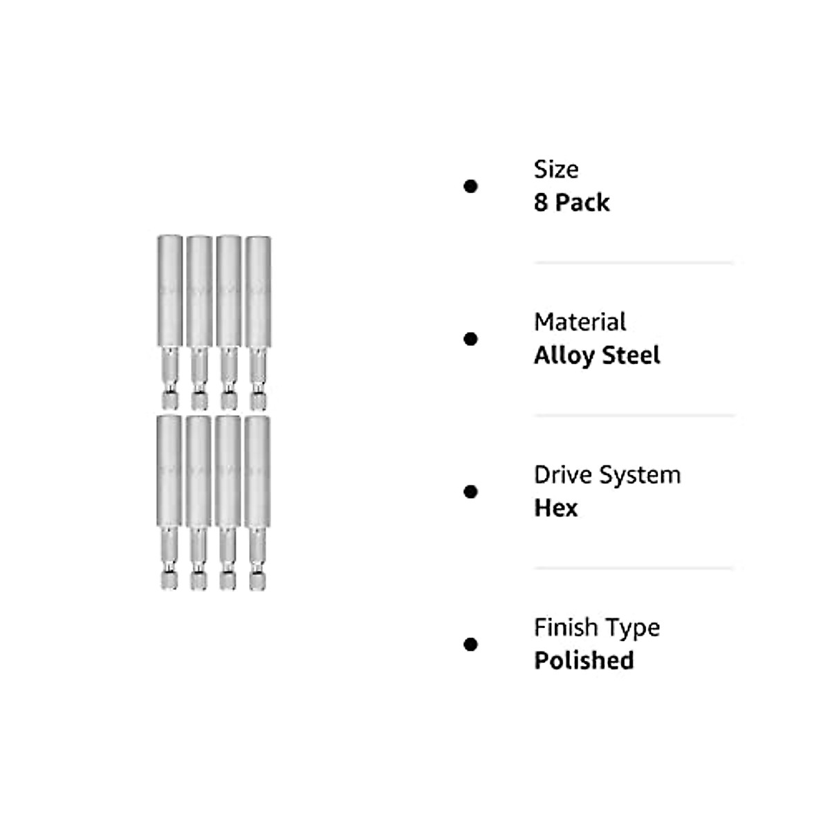 Dewalt DW2045B 3" Magnetic Replacement, Screwgun Bit Tip Holder #619773-02 (8 Pack)
