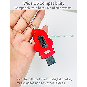 ZJR 64GB USB Flash Drives Cute Thumb Drive Christmas Santa Cartoon Memory Stick with Keychain New Year Gifts Pen Drive for Xmas Friends Family