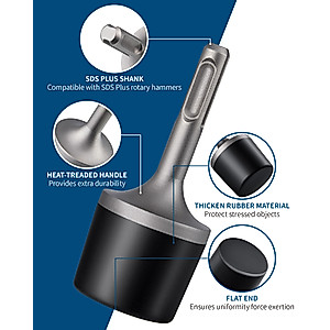 Radiator Vibrator Tool, Firecore Power Vibrating Rubber Hammer for SDS Plus Rotary Hammer Drill, Sewage Discharging Flushing, Vibrating Sludge Magnetite Accumulation Deposit for Radiator Pipe Cleaning