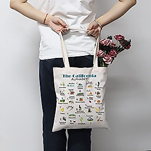 MNIGIU California Canvas Tote Bag California State Gift California Eco Tote Bag Reusable Bag Welcome Bag (Shopping Bag)