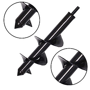 Ljliudu 1.6X8.7 &4 x 12 inch Auger Drill Bit fot Planting, Garden Plant Auger for 3/8 inch Hex Drive Drill, Black