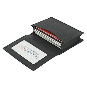 Texan Bull Credit Card Holder RFID Signal Blocking Unisex Slim Bifold Business Card Organizer Wallet (Black)