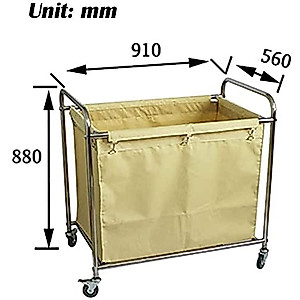 Maryaz Movable Trolleys Laundry Basket Hamper with Wheel and Removable Bagstrolley Rolling Laundry Sorter for Beauty Salon Hotel - Yellow