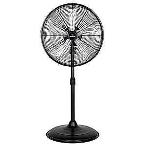 Tornado 20 Inch High Velocity Metal Oscillating Pedestal Fan Commercial, Industrial Use 3 Speed 5000 CFM 1/6 HP 6.6 FT Cord UL Safety Listed