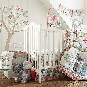 Levtex Baby Fiona Wall Decals - Flowering Tree Peel and Stick Large Decals - Taupe, Pink, Green, Aqua - I Love You A Bushel and A Peck