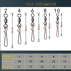 Luengo 100pcs Quick Change Snap Fishing Clip Swivel Connector Fishing Hook Fishing Line Connect Fishing Swivels Fast Lock Fishing Swivel Tackle Accessory for Outdoor Fishing (100pcs Mix Size)