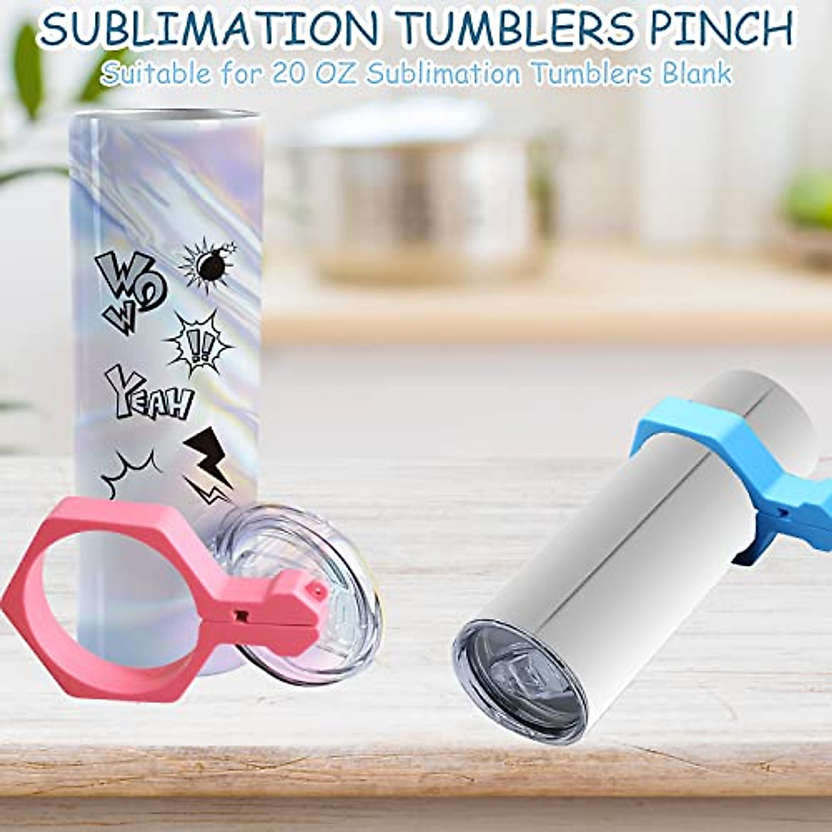 2Pcs Sublimation Tumblers Pinch Tool, Tumbler Clamp Grip Tool for 20 Oz Sublimation Blanks Tumblers Cups Mug Skinny Straight,Sublimation Accessories and Supplies