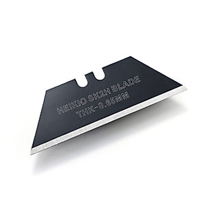 HEIKIO Utility Knife Blades, Pack of 10 Standard Replacement Blades for Heavy Duty Utility Knives and Box Cutters, Made of Black Carbon Steel, Thicker and Sharper than Normal Silver Blades