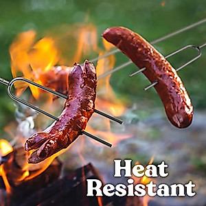 Zulay Marshmallow Roasting Sticks - Extendable Stainless Steel Smores Sticks For Campfire, Bonfire, Fire Pit - Marshmallow Sticks - Hot Dog Skewers - Camping Accessories Smores Kit - 32” Long (8 Pack)