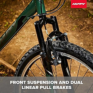 Huffy Hardtail Mountain Trail Bike 24 inch, 26 inch, 27.5 inch, 26 Inch Wheels/17 Inch Frame, Military Green Gloss