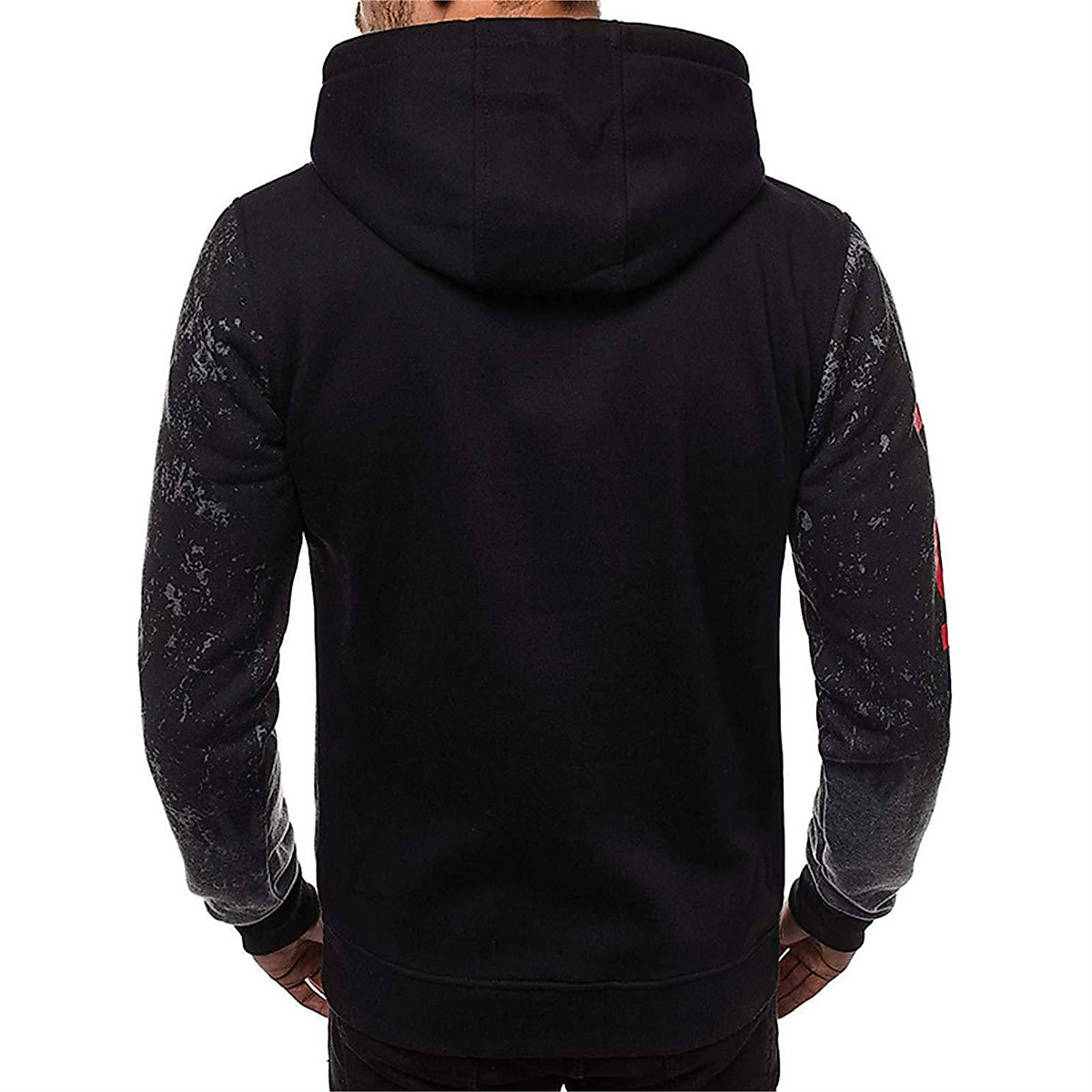 Maiyifu-GJ Pullover Long Sleeve Hoodies for Men Printed Slim Fit Gym Hooded Sweatshirt Casual Sports Hoodie With Kanga Pocket (Dark Grey,Large)